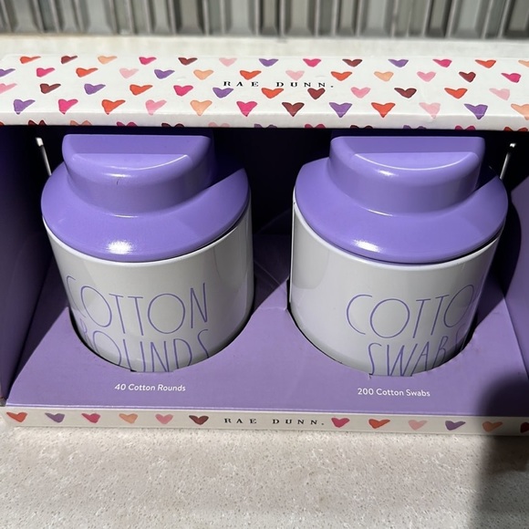 Rae Dunn | Bath | Rae Dunn Lavender Cotton Round And Cotton Swab Set ...